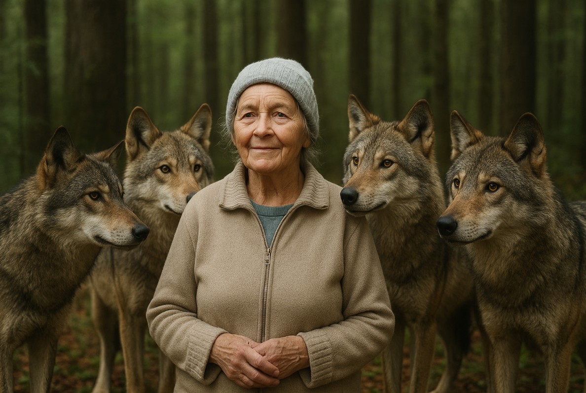 Grandma once saved four wolf pups, and years later the grown wolves in ...
